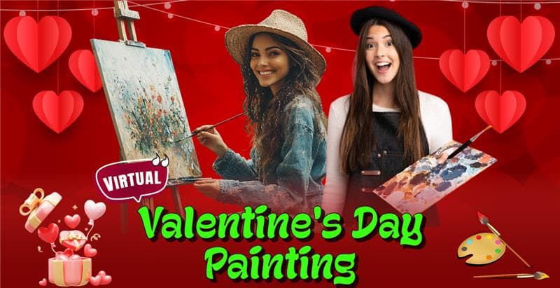 Virtual Valentine's Day Painting for Teams